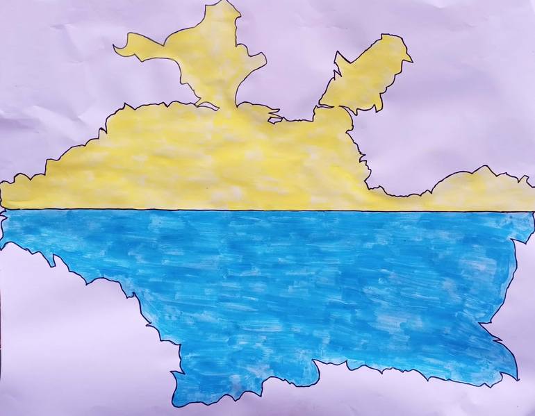 Ukraine map Drawing by Umar Nawaz | Saatchi Art