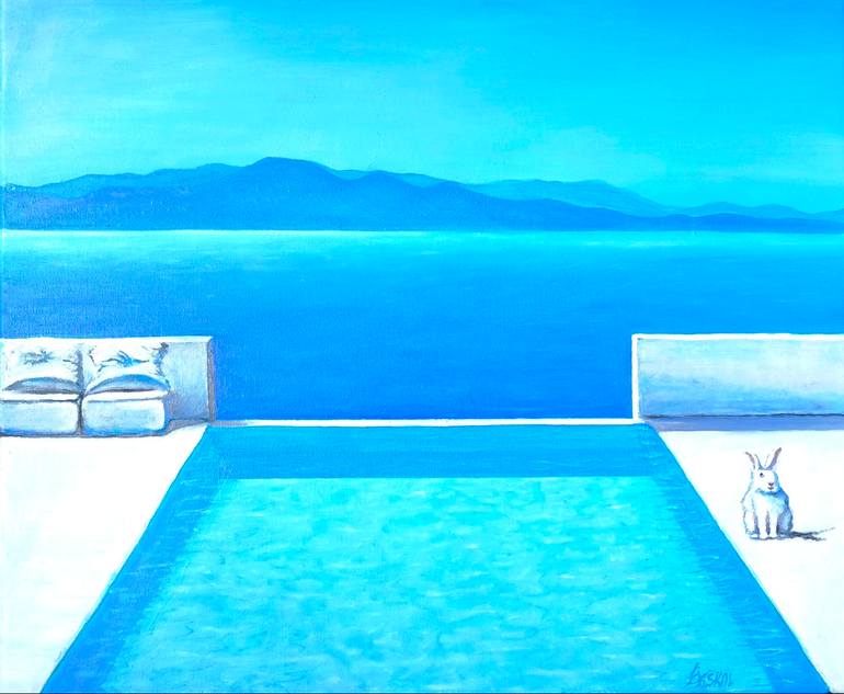 Mr. White Rabbit is on a journey Painting by Mariia Baskal | Saatchi Art