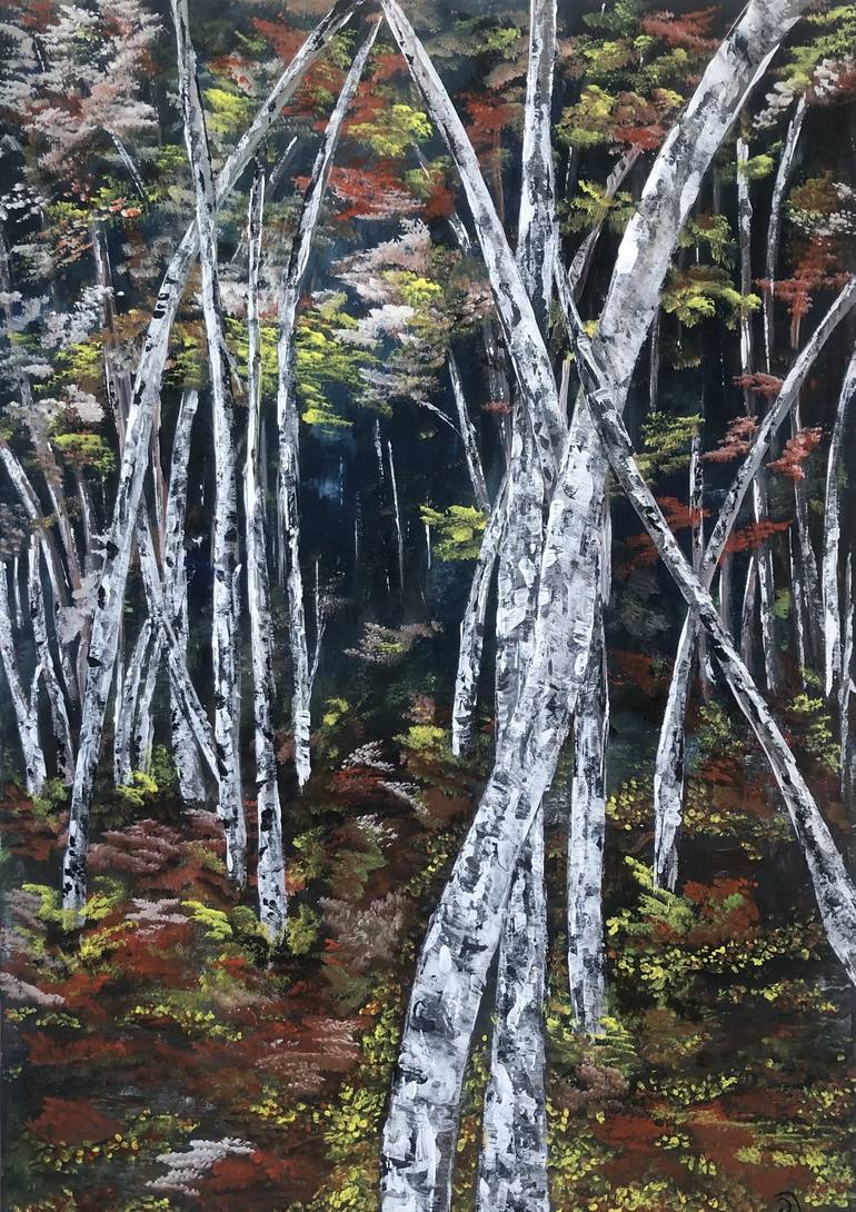 Foresta bianca Painting by Monica Rusu | Saatchi Art