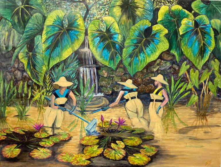 Fairchild women working Painting by Sal Sidner | Saatchi Art