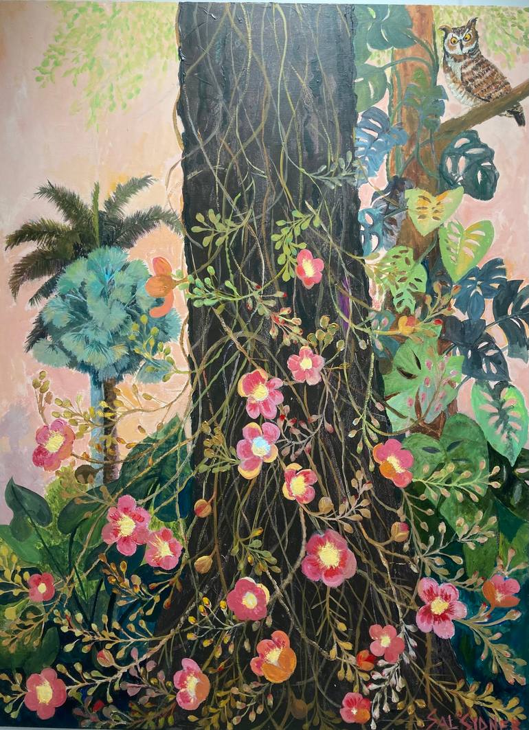 Blooming Shiva Lingam Painting by Sal Sidner | Saatchi Art