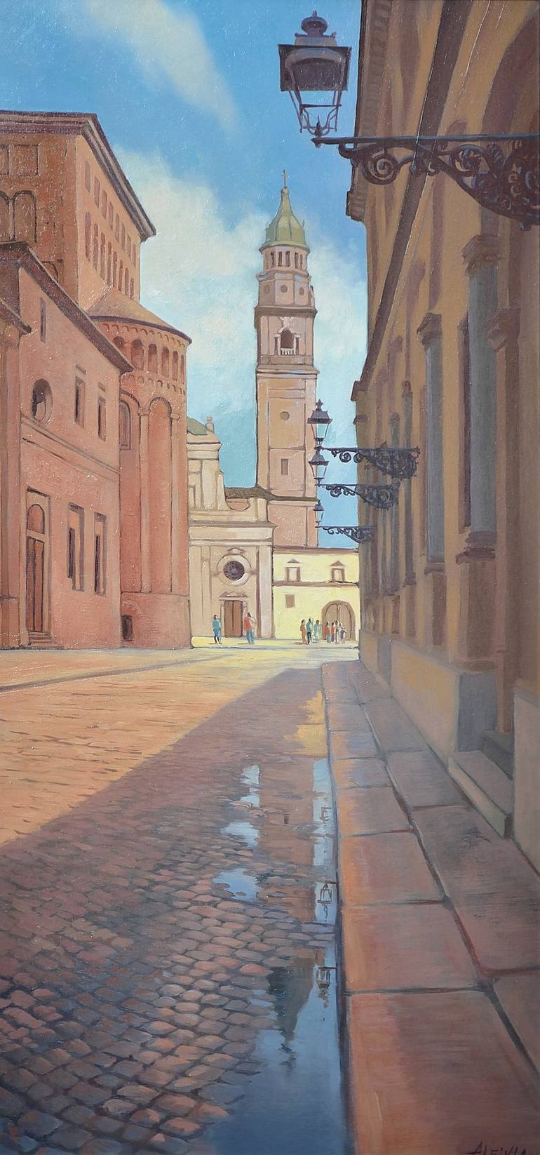 Oil painting on canvas. The reflections of St. John. Parma. Painting by ...
