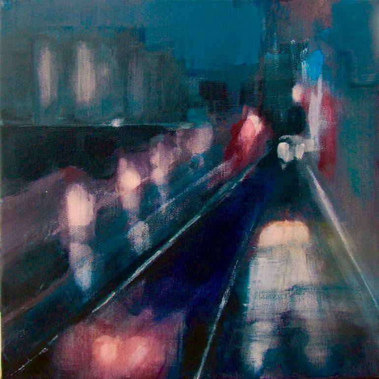 Rainy night on the roads Painting by Helena Butler | Saatchi Art