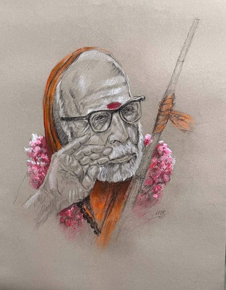 Shankaracharya Drawing by Madhu Krishna | Saatchi Art