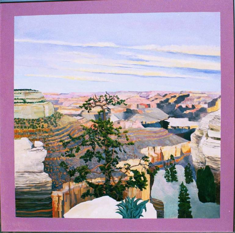 Canyon with Pine Painting by Lloyd Jones | Saatchi Art