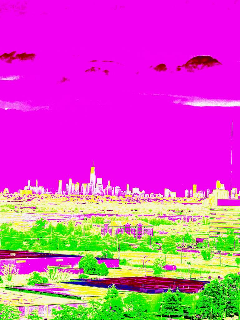 The Isle of Manhattan - Pink Mixed Media by Joseph Knight | Saatchi Art