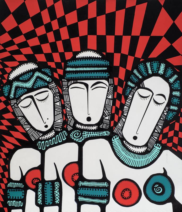 Emina, Mina and Ina Painting by Miro Ibrahimović | Saatchi Art