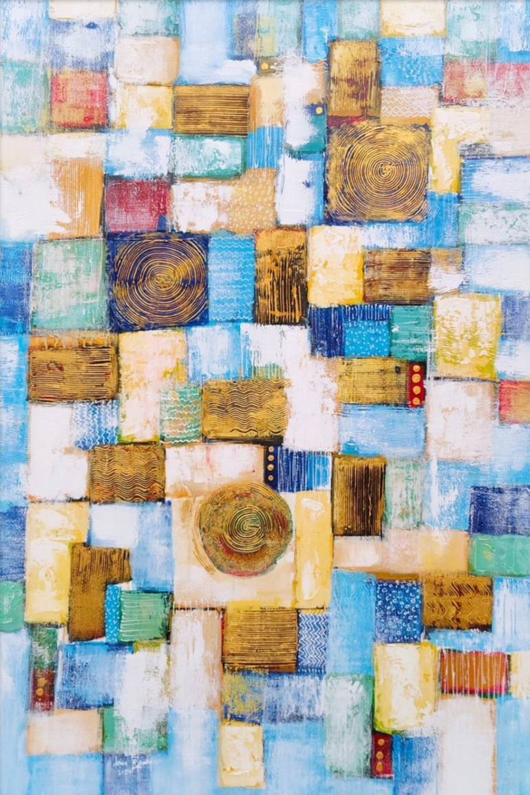 Golden Moon Painting by Bagya Art Gallery | Saatchi Art