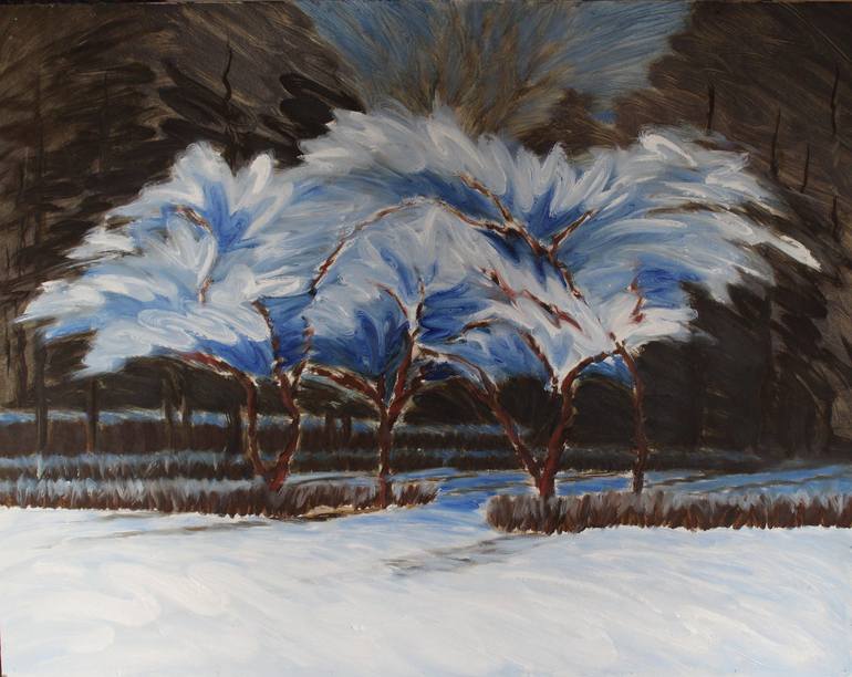 Fallen clouds of cold Painting by Ieva Ievina | Saatchi Art