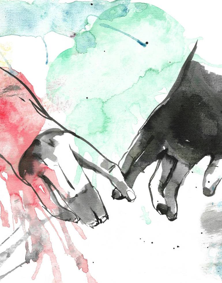 fragile bond Painting by Oxana Antonenko | Saatchi Art