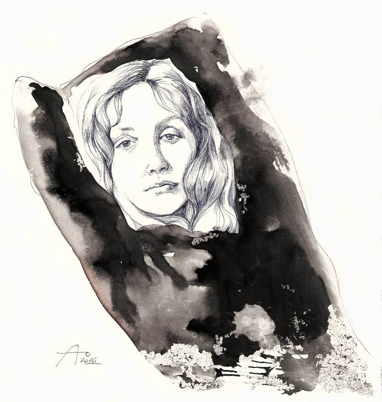 After reading the book. Painting by Oxana Antonenko | Saatchi Art