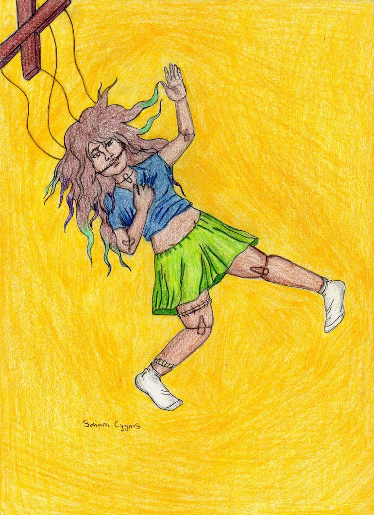 Muñeca rota Drawing by Sahara Cygnus | Saatchi Art