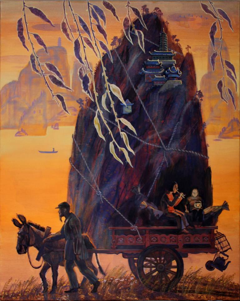 A Journey Down the Yellow River Painting by Olga Kataeva-Rochford ...