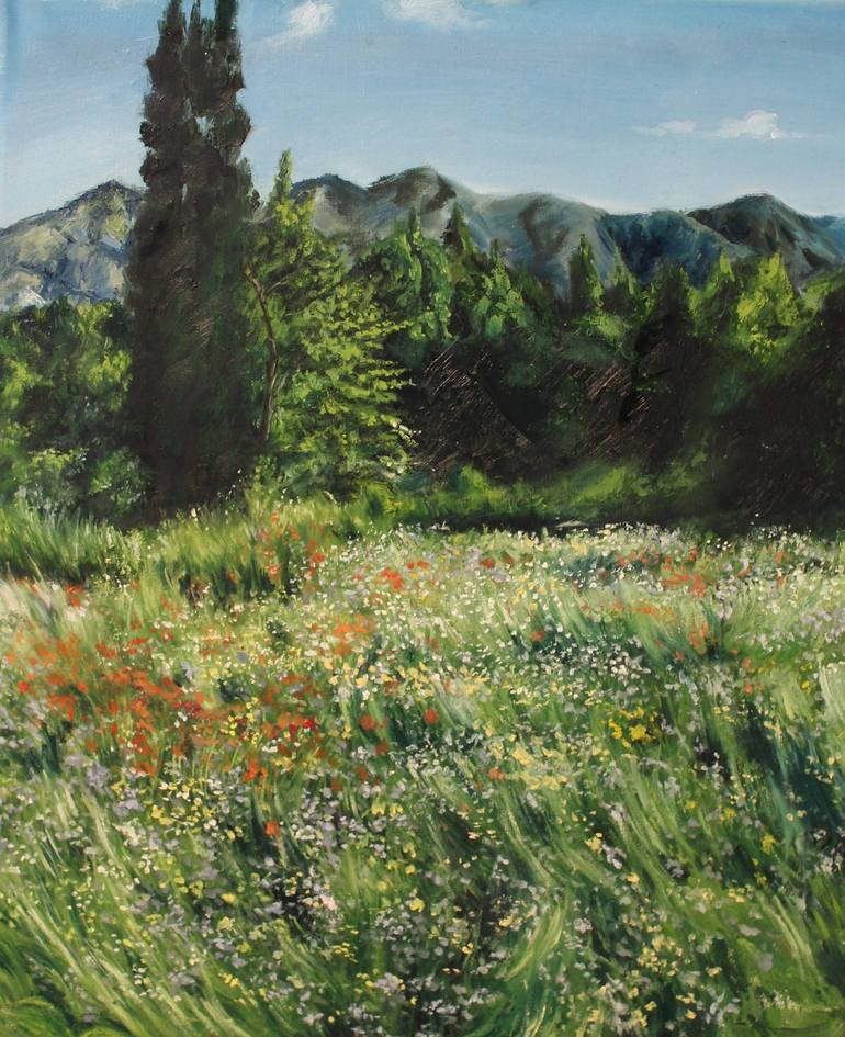 In the Field Painting by Sabria Al-shurbaji | Saatchi Art