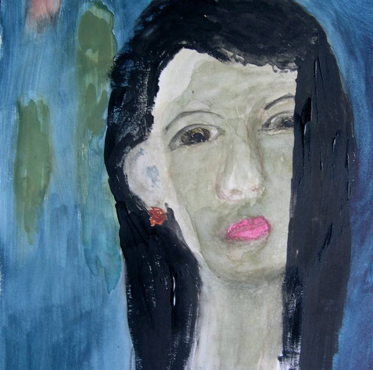 Study (portrait detail) from a painting of Pham Luc Painting by Vivien ...