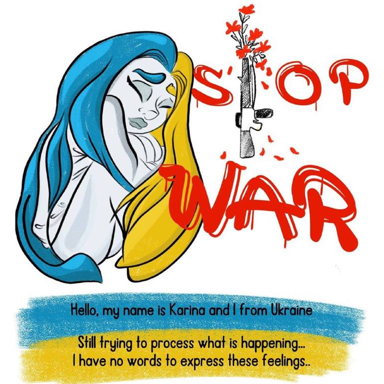 Support the Ukrainian army. Drawing by Karina Rudik | Saatchi Art