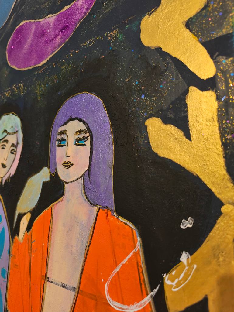 Norouz,,woman and fish I Painting by Ghazal Ashrafian | Saatchi Art