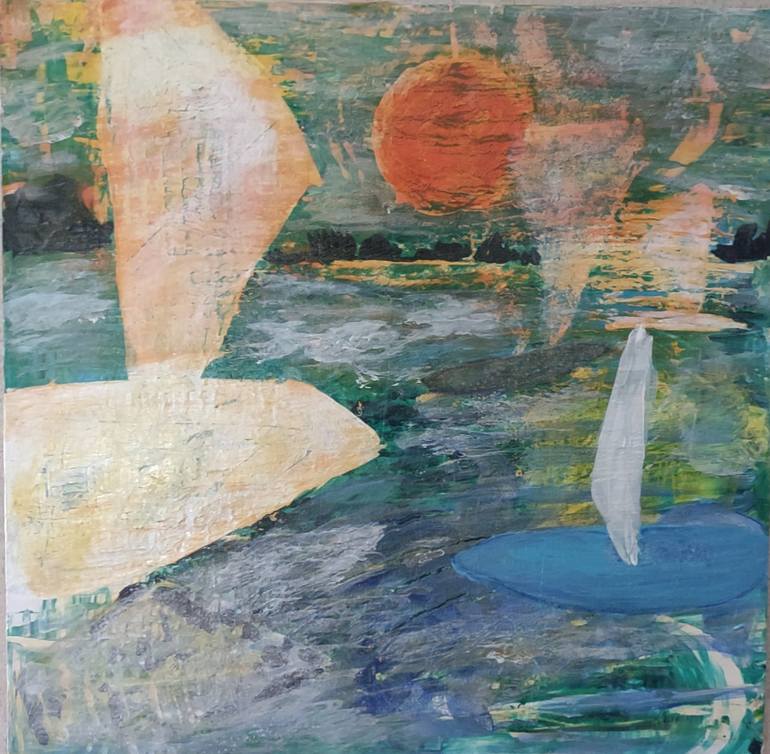 Sails in the Sun Painting by Suzanne Berthier | Saatchi Art