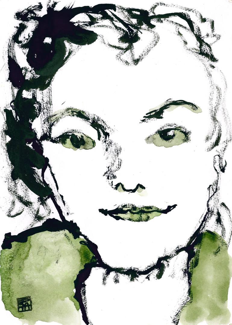 Green smile Painting by Anna Fedor | Saatchi Art