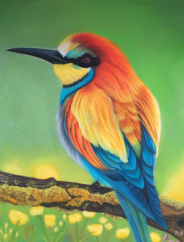 Bee Eater Bird Painting by Mara Althea Dimaculangan | Saatchi Art