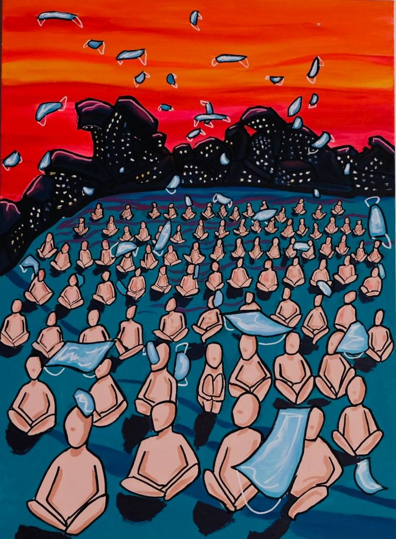 The city bends Painting by Pino Ruberto | Saatchi Art