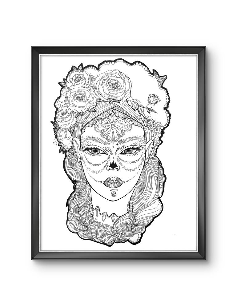 Mexicana Drawing by Veronika Teslitskaia | Saatchi Art
