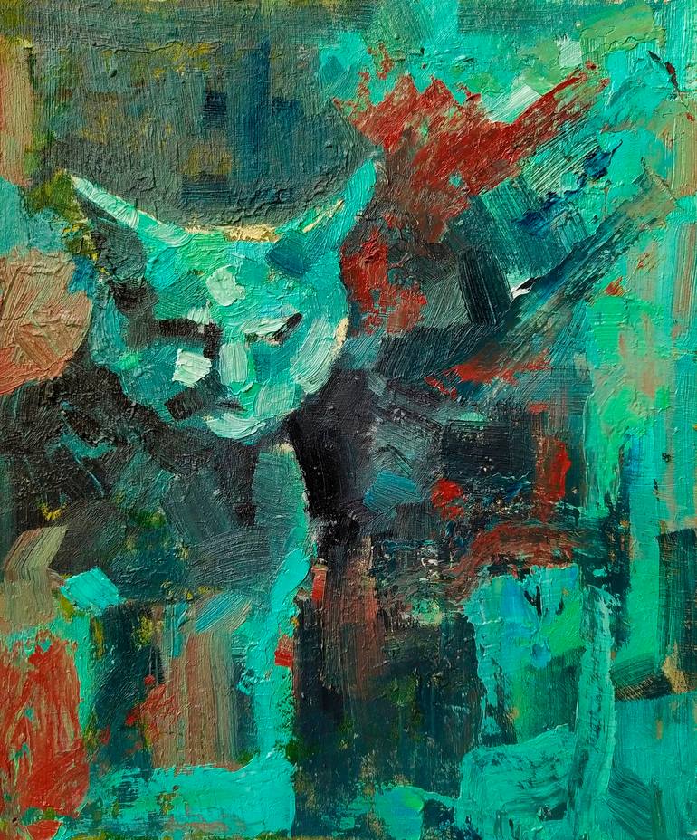 Cat Painting by Alyena Lysenko | Saatchi Art