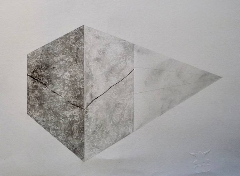 ‘Fractured Cube’ Drawing by David Davies (uk) | Saatchi Art