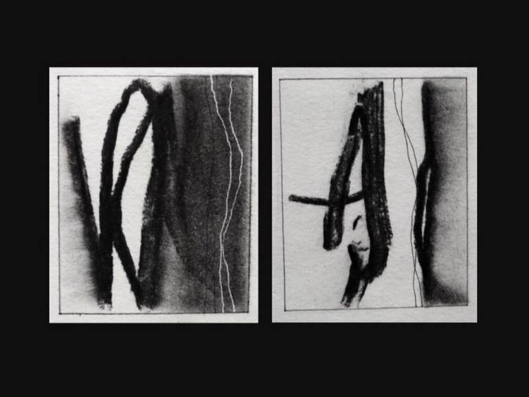 ‘Wedge Diptych’ Drawing by David Davies (uk) | Saatchi Art