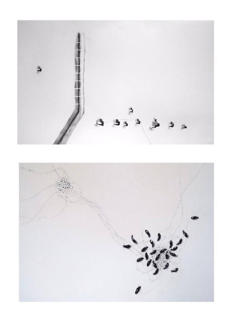 ‘Aerial Winter Diptych’ Drawing by David Davies (uk) | Saatchi Art