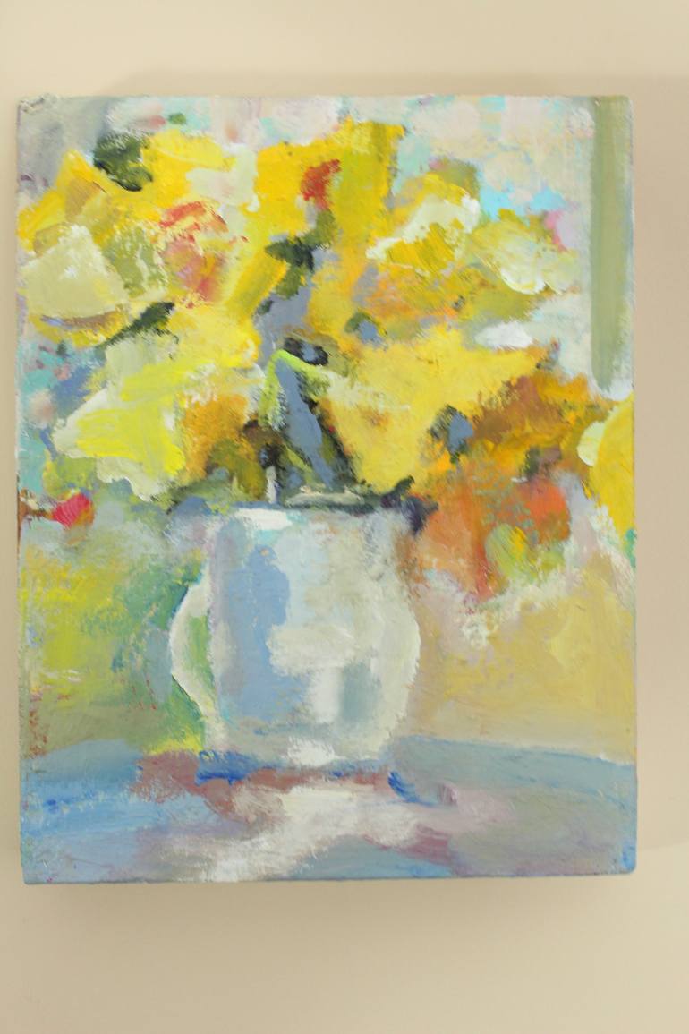 Her White Vase Painting by Barbara Hart | Saatchi Art