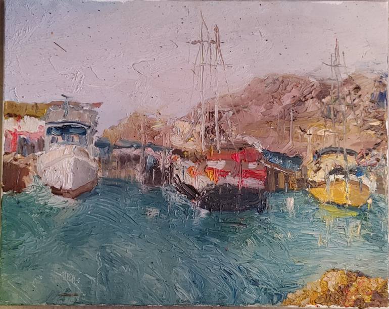 Eilat. Port. 2022 Painting by Boris Geiman | Saatchi Art