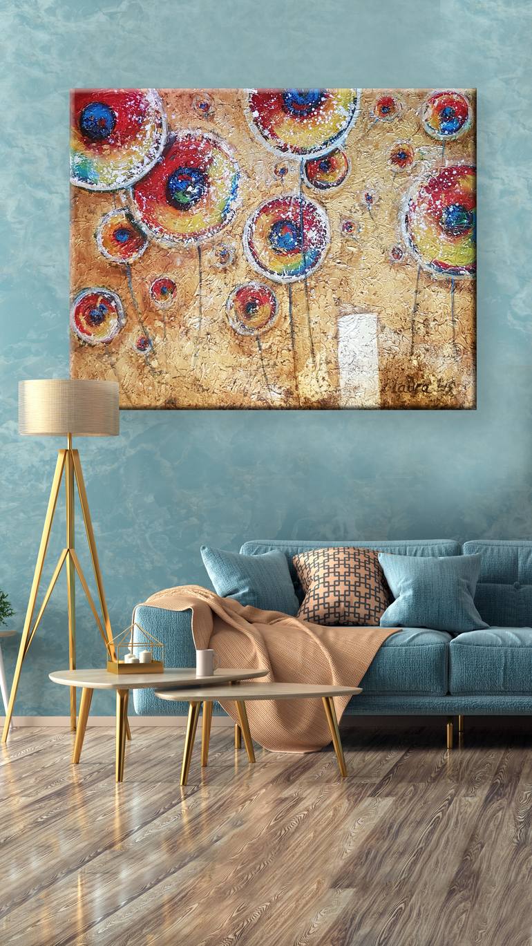 Dandelions, kites... Painting by Laura Lis | Saatchi Art