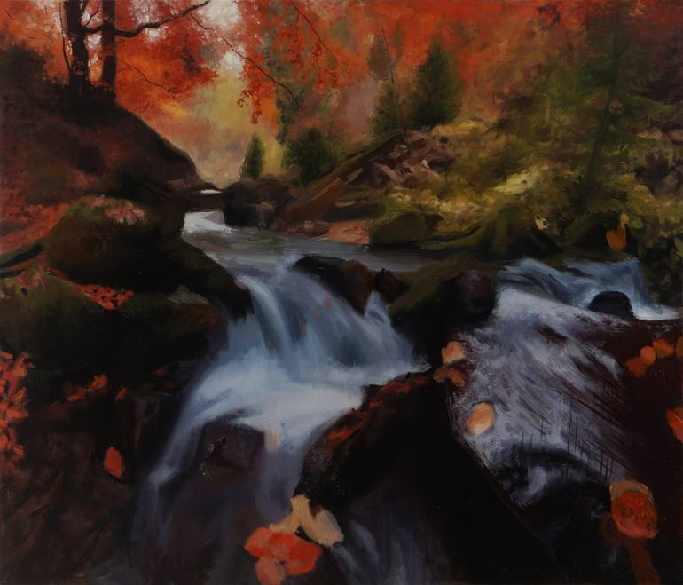 Red Wonderland Painting by Gideon Amilius | Saatchi Art