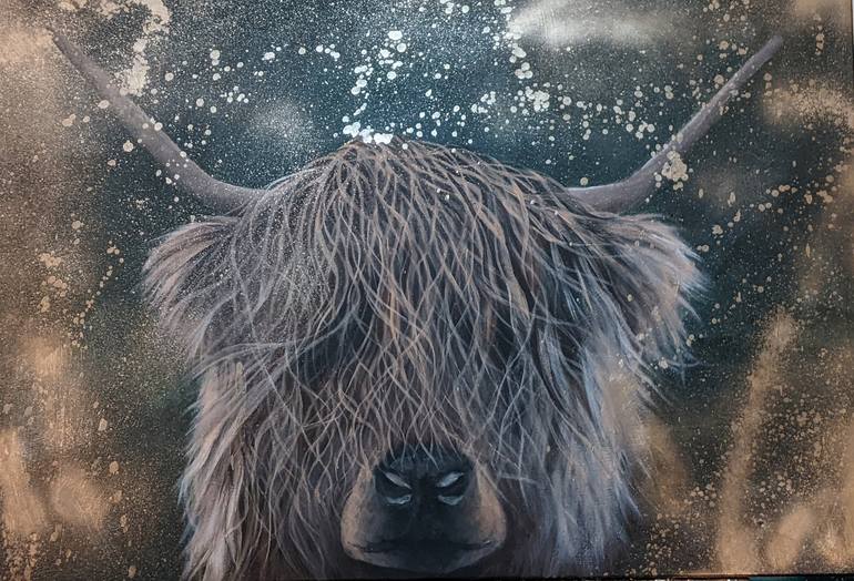 Herbert the Highland Cow Painting by Jo Keeley | Saatchi Art