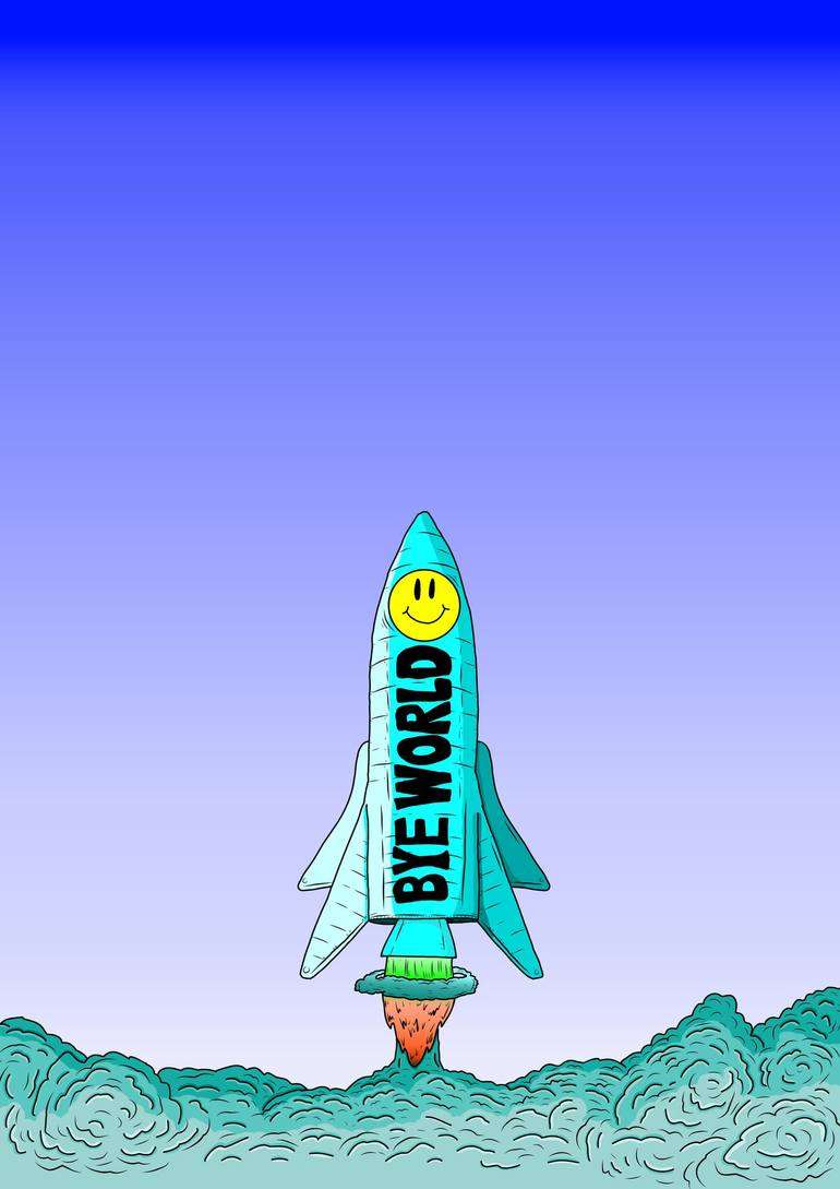 Bye World Drawing by James Kelly | Saatchi Art