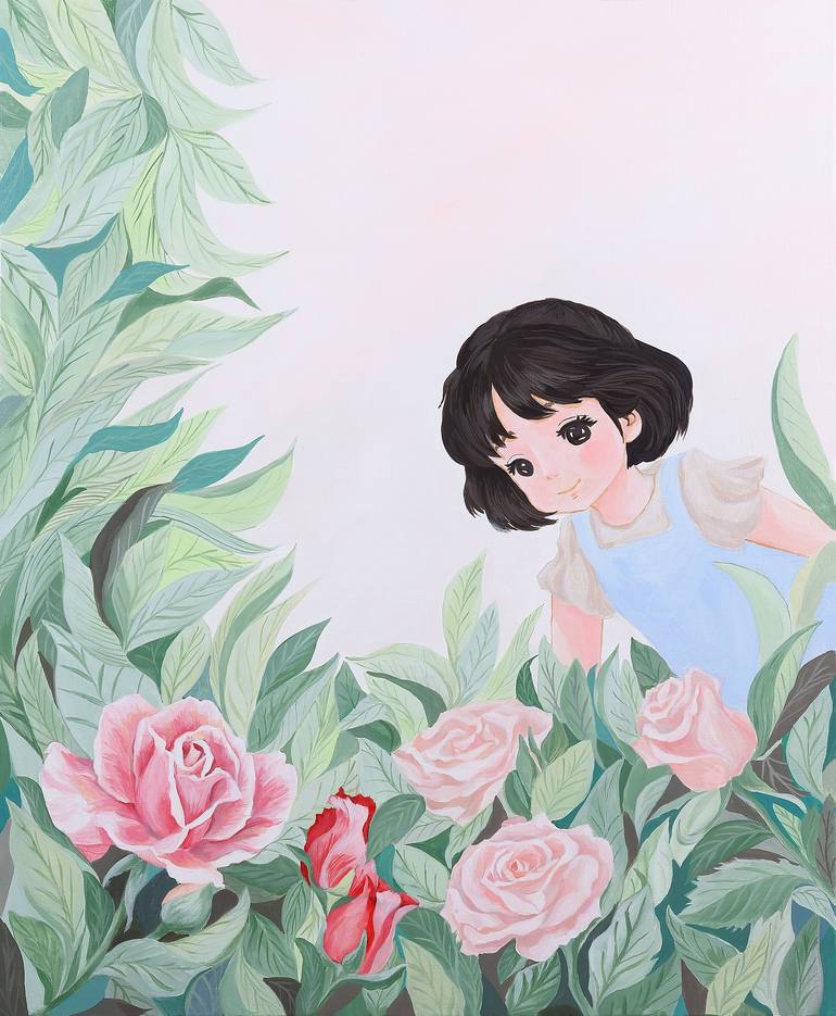 rose garden1 Painting by Soobin Cho | Saatchi Art