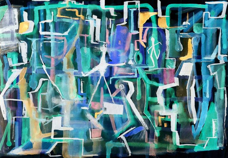 Human abstract Painting by Massimo Frascogna | Saatchi Art