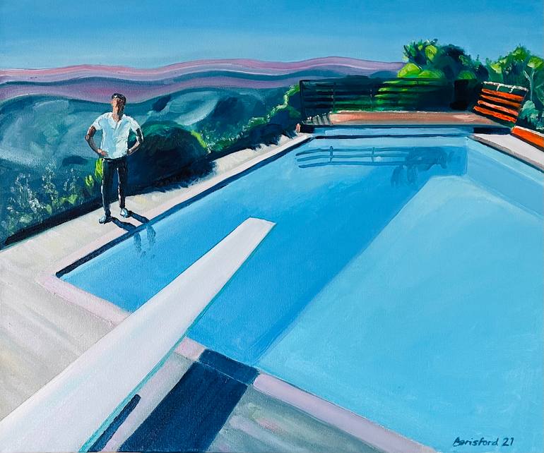 POOLSIDE AT CARL AND JULIEN'S Painting by Berisford Cheetham | Saatchi Art