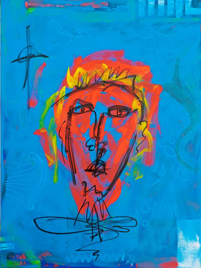 Blue Face Painting by Bildakrobat art | Saatchi Art