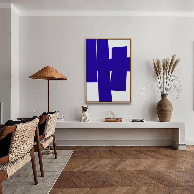 ultramarine blue shape 01 Painting by ZYRKO ZYRKO | Saatchi Art