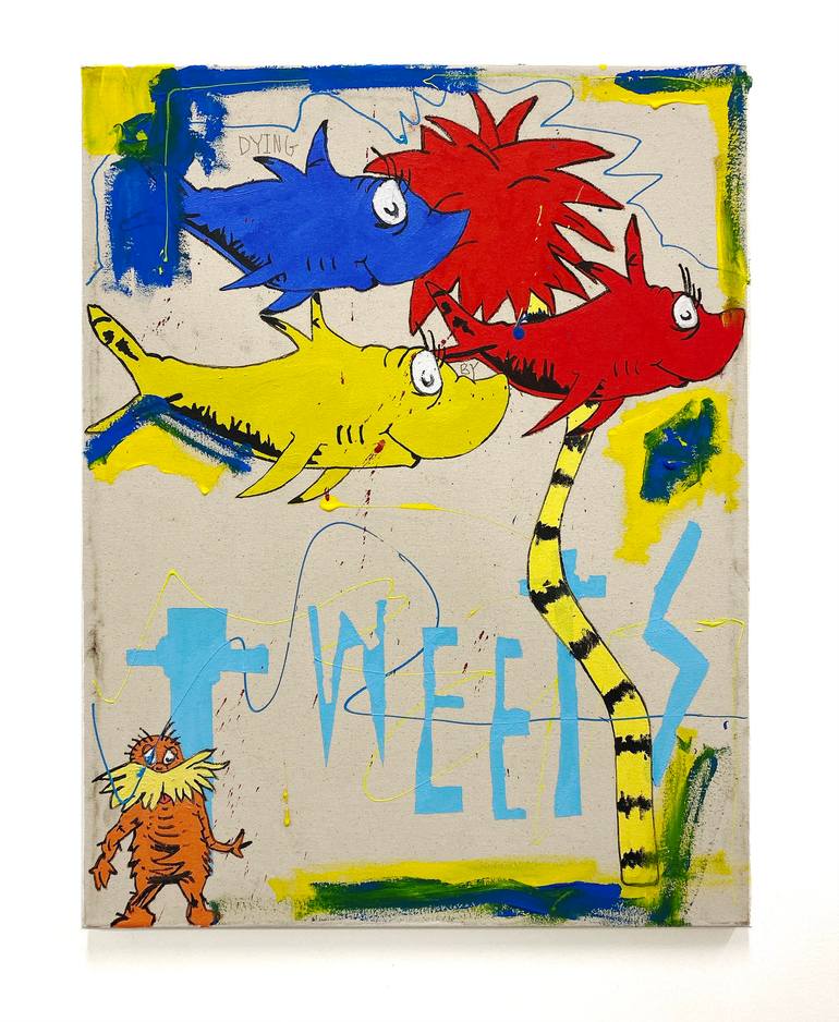 Dying By Tweets Painting by Robert Scheirer | Saatchi Art