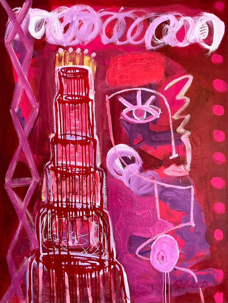 Celebration Original Abstract Face Painting by Aleea Jaques Painting by Aleea Jaques | Saatchi Art