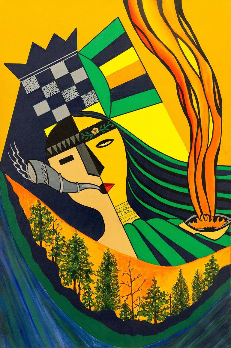 Qulliq Painting by Annie Sapailia Pillaktuaq | Saatchi Art