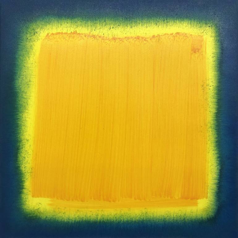 Yellow in Turqouise-Blue Colorfieldpainting Painting by Stanko Ropić ...