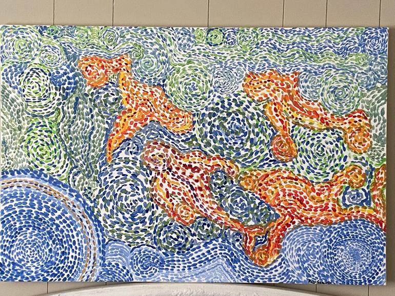 Koi fish Painting by Rose Gardner | Saatchi Art