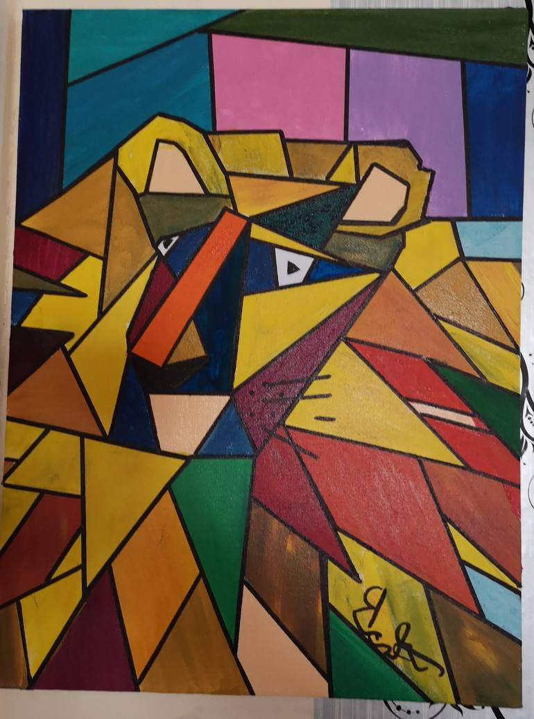 Lion, self-portrait, Acrylic on canvas, 30/40 by Yasia Kagan Painting ...