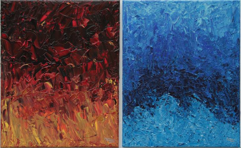 Fire and Ice Painting by Loria Chaddon | Saatchi Art
