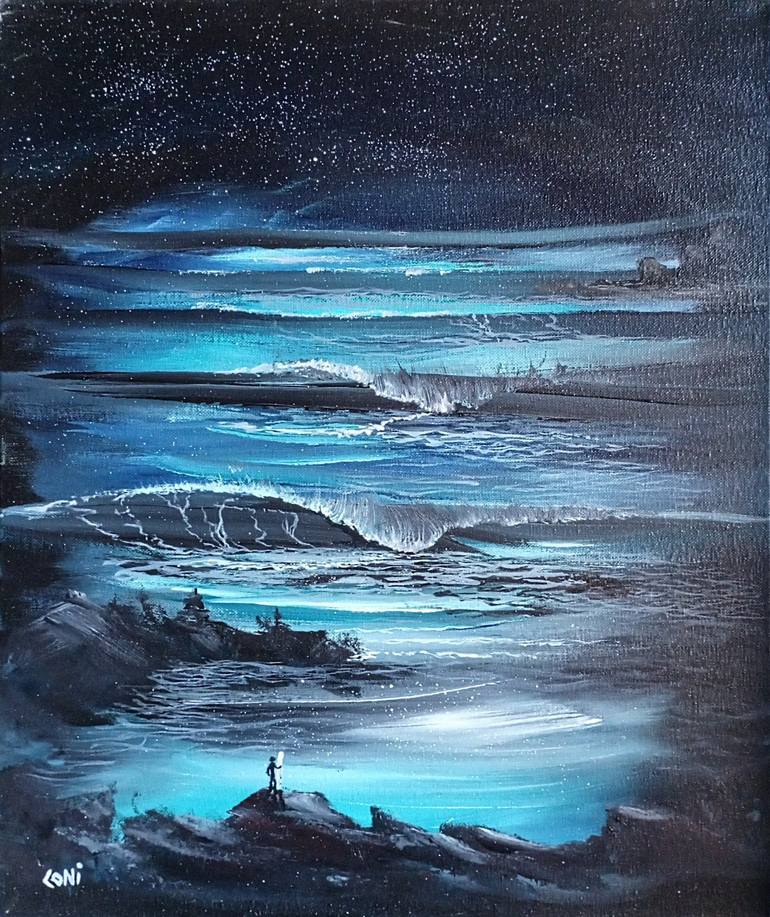 Night Call Painting by Nicolas Trebern | Saatchi Art