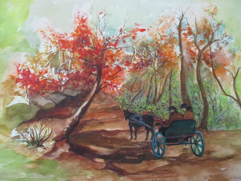 Chinar Trees Kashmir Painting by Sandhya Prasad | Saatchi Art